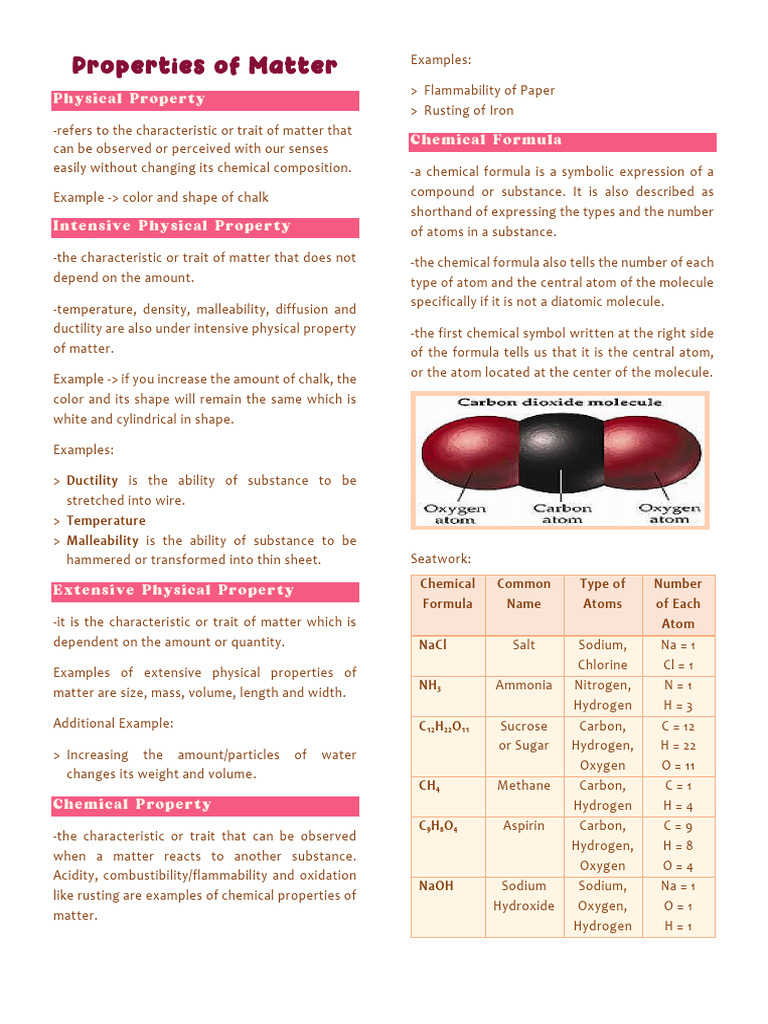 Q1 N1 - Properties of Matter | PDF