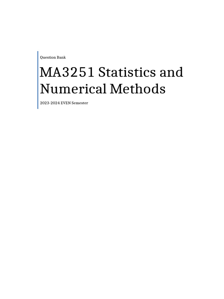 Ma3251 SNM Important Questions | PDF