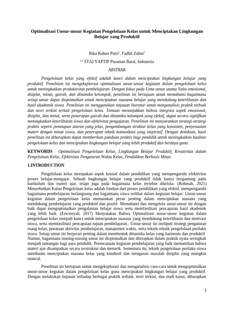 Optimalisasi Unsur tugas rika | PDF