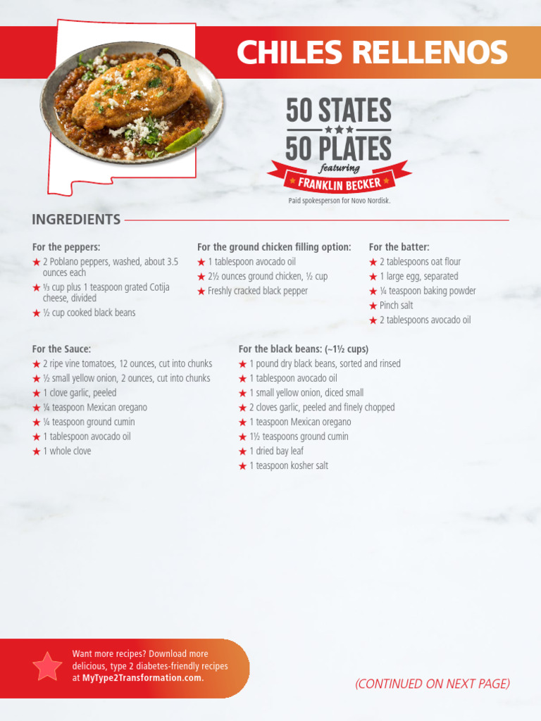 New Mexico Chile Relleno Recipe US23OZM00628 | PDF | Teaspoon | Cooking