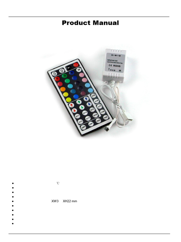 Product Manual-44 Key Ir Controller 6a | PDF