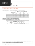 Geography 9696 June 2025 Grade Threshold Table | PDF