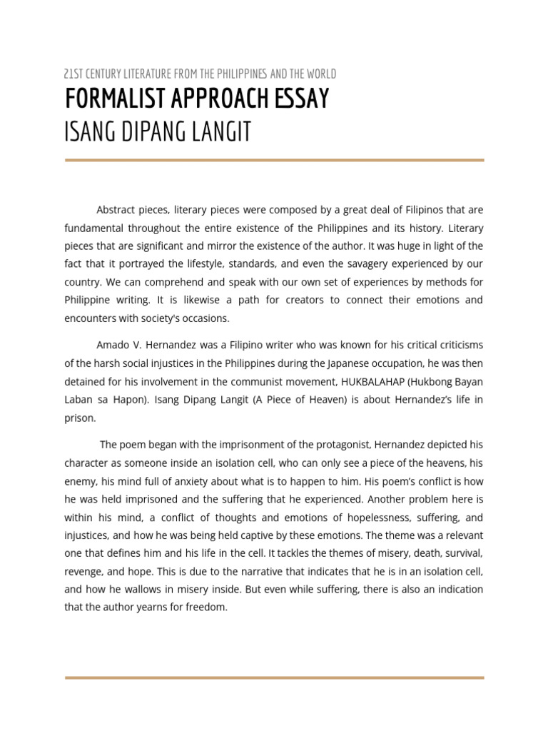 Formalist Approach | PDF