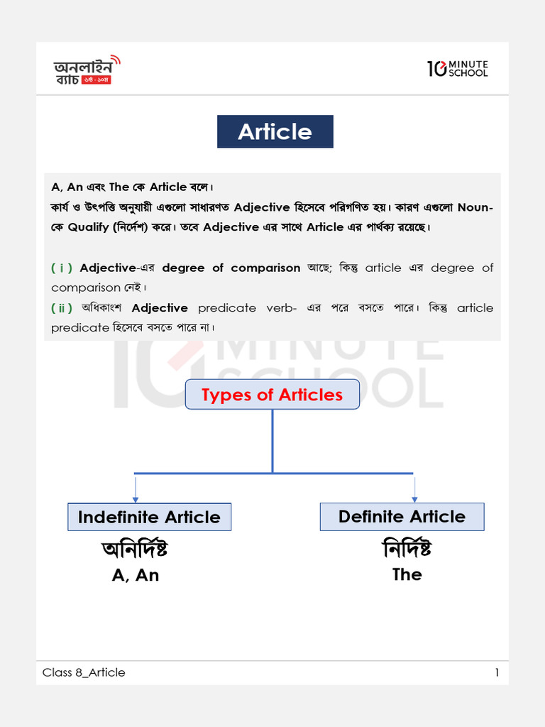 Article Class 8 | PDF
