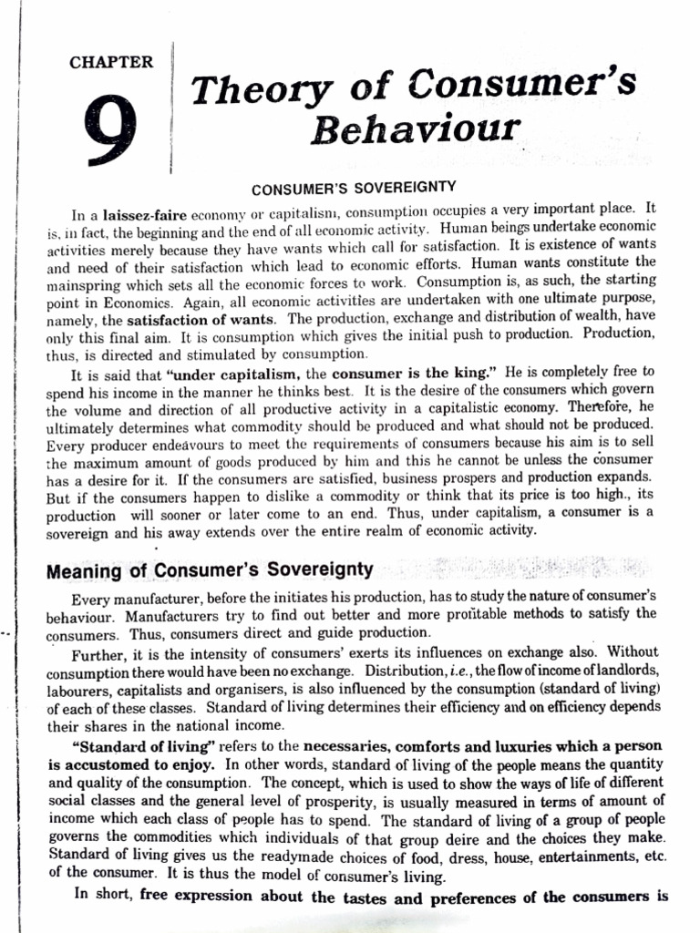 Unit-2 Consumer Behaviour ( Utility Analysis) Part-1 | PDF