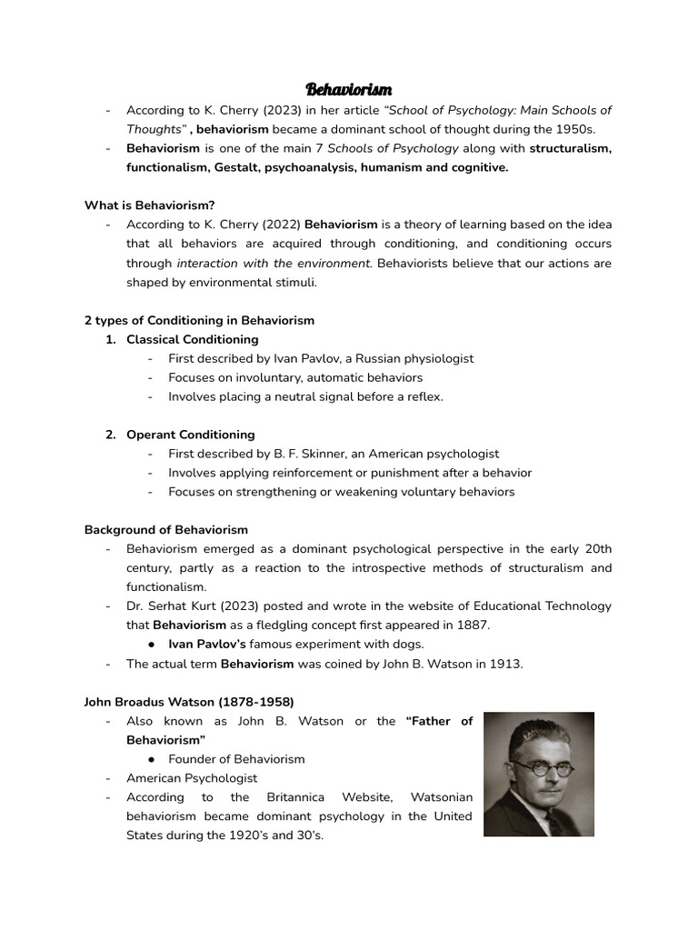 Behaviorism | PDF