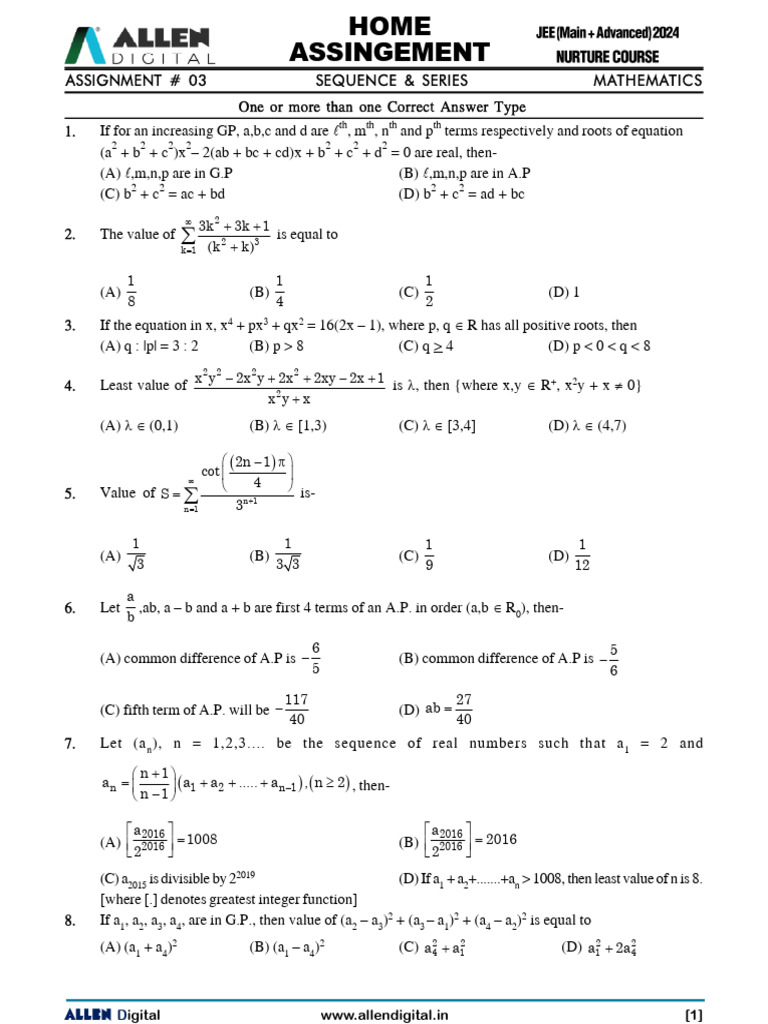 03 # HA - (Seq. & Series) - Unlocked | PDF