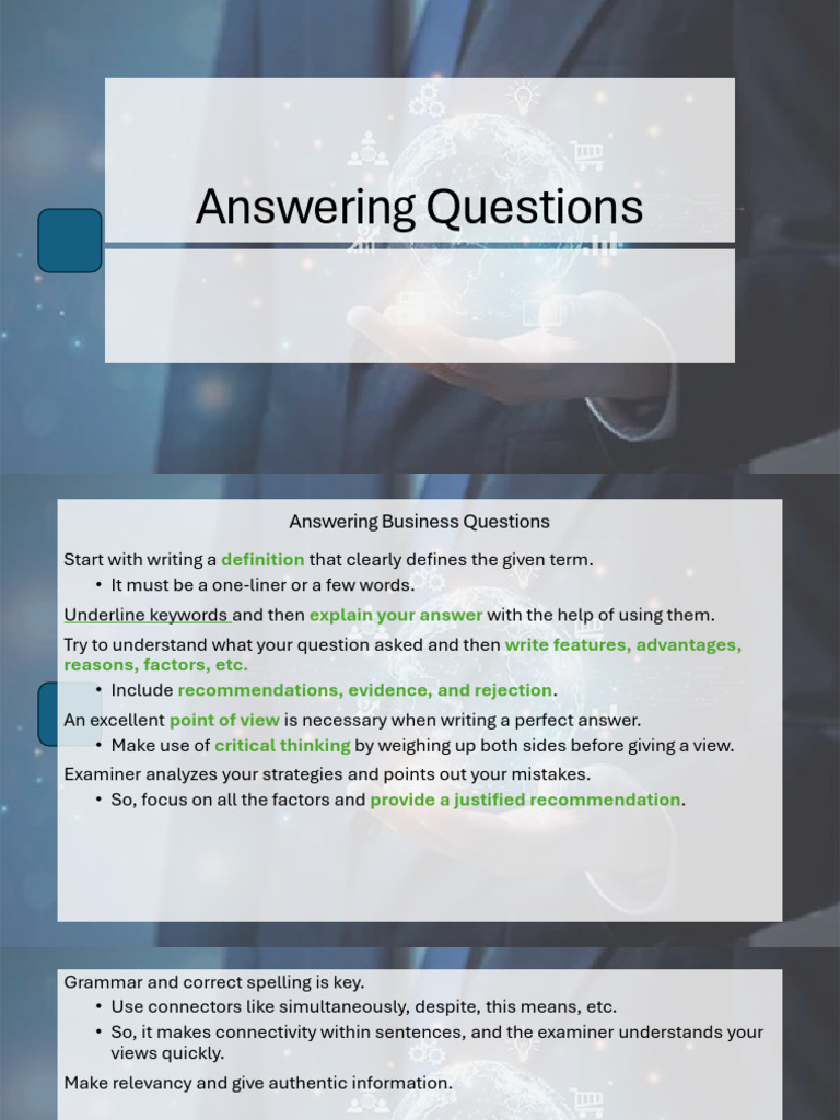 Answering Business Studies Questions - iGCSE | PDF