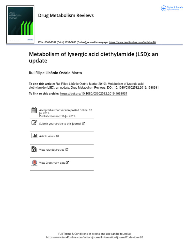 Metabolism of Lysergic Acid Diethylamide | PDF