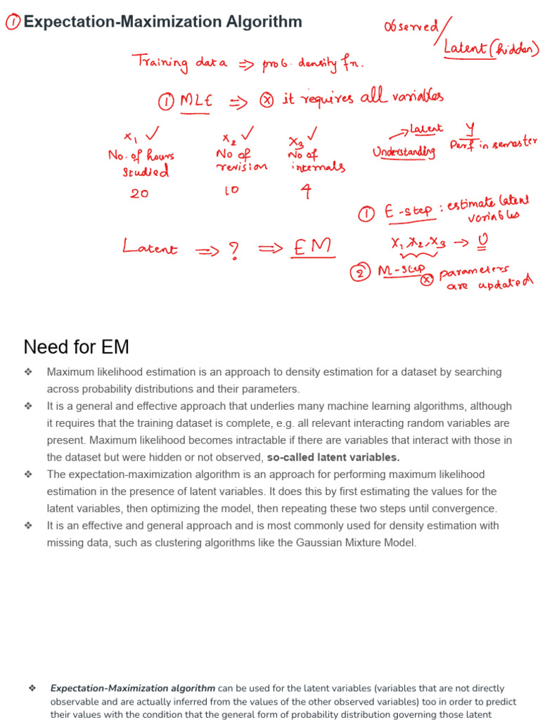Unit 4 Em Algorithm And Gmm Pdf 