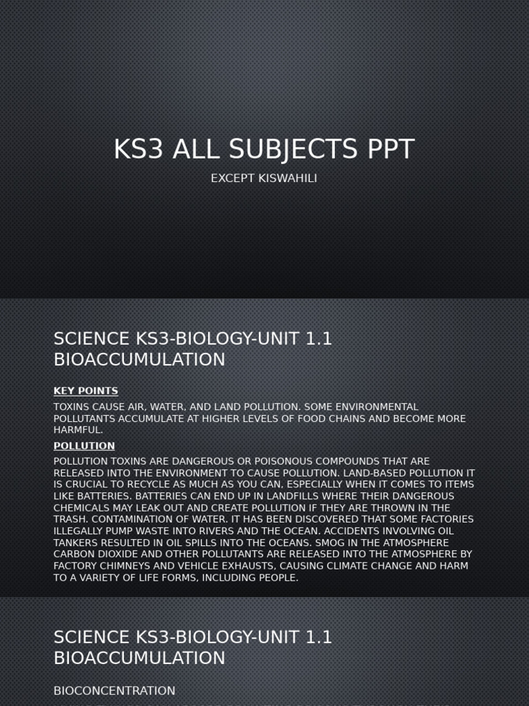 Ks3 All Subjects | PDF