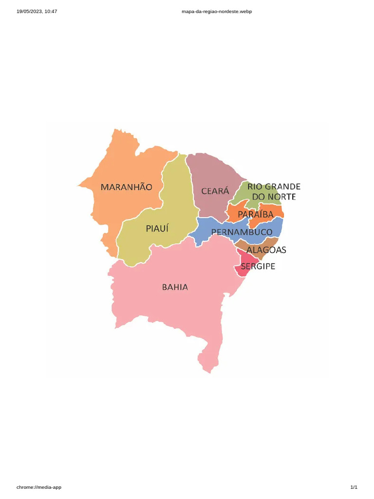 Mapa Da Regiao Nordeste - Webp | PDF