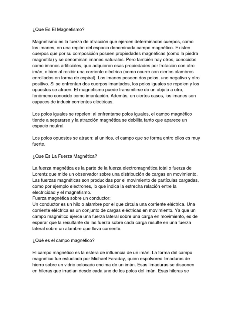 Que Es El Magnetismo | PDF | Imán | Magnetismo