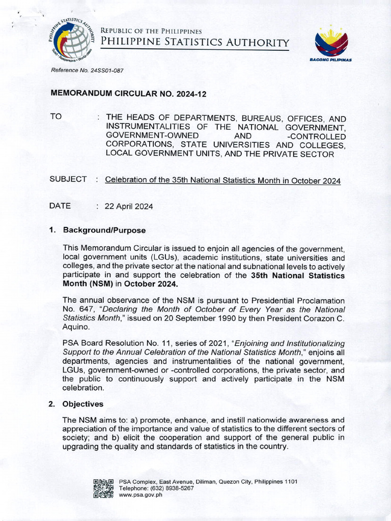 PSA Memorandum Circular No. 2024-12 | PDF