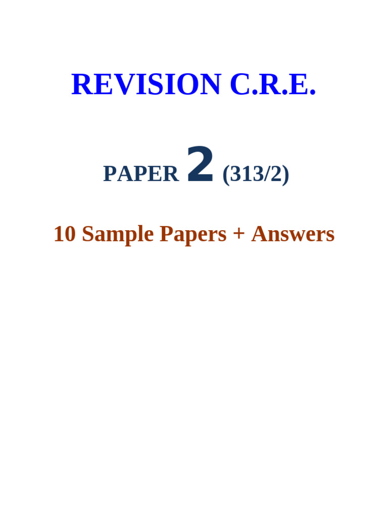 Cre Paper 2 Revision Booklet | PDF