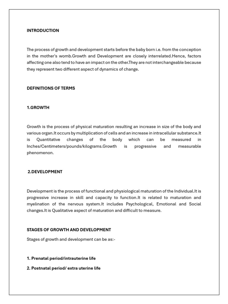 Project Growth and Development Child File MSC | PDF