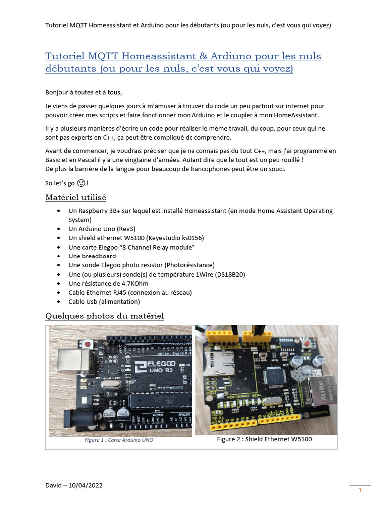 Tutoriel MQTT - Arduino - Homeassistant | PDF