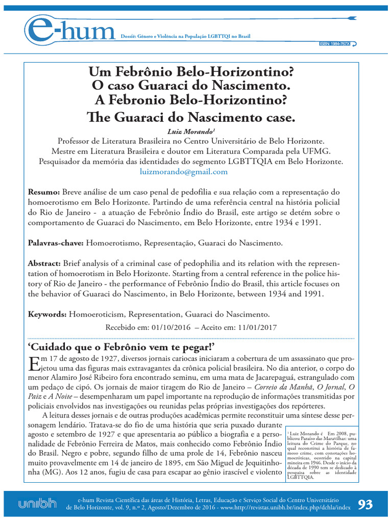 2016 - Um Febrônio Belo-Horizontino | PDF