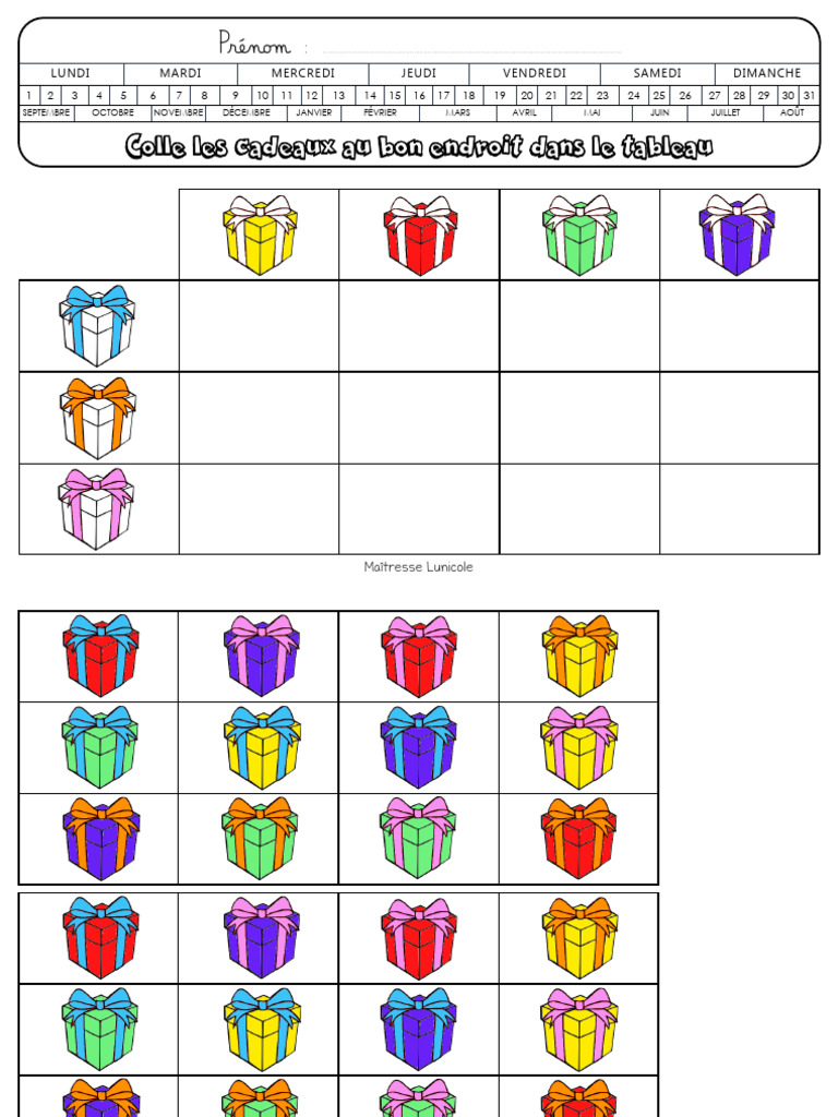 Fiche Tableau A Double Entree Noel | PDF
