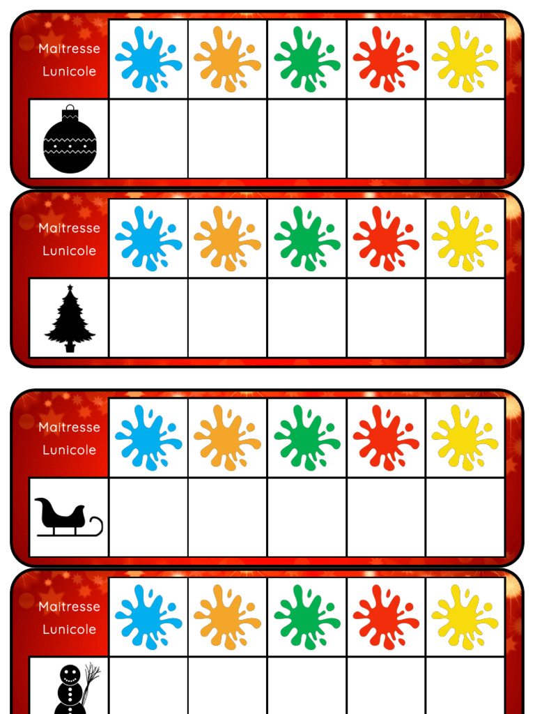 Tableaux A Double Entree 1 Ligne Noel | PDF