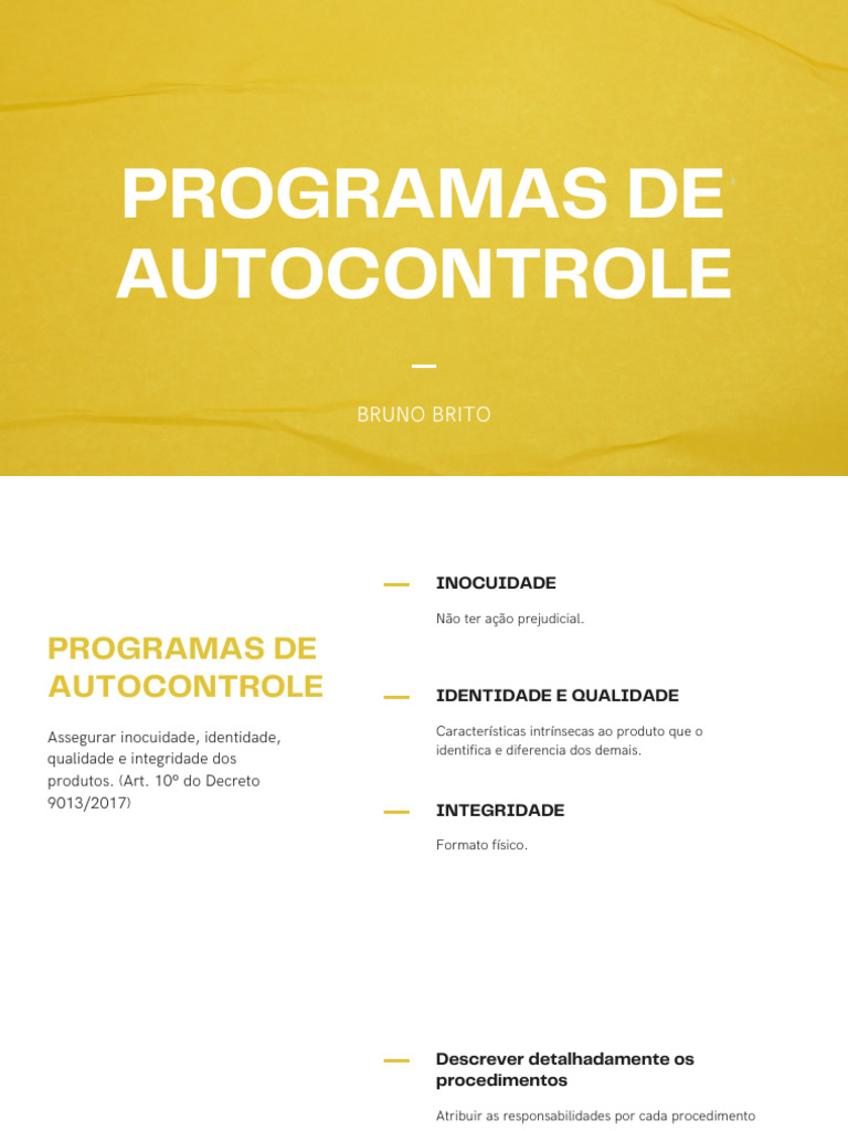 Programas de Autocontrole | PDF