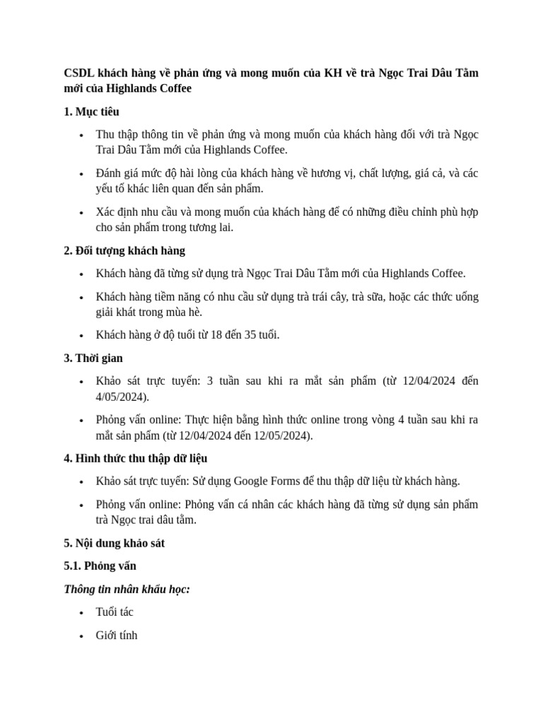 CSDL khách hàng về trà Ngọc Trai Dâu Tằm | PDF