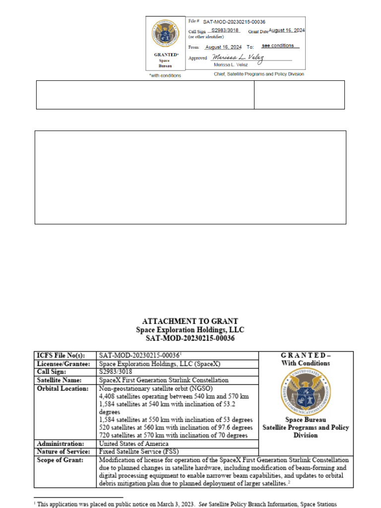 FCC Spacex Grant | PDF | Communications Satellite | Satellite FCC Spacex Grant | PDF | Communications Satellite | Satellite