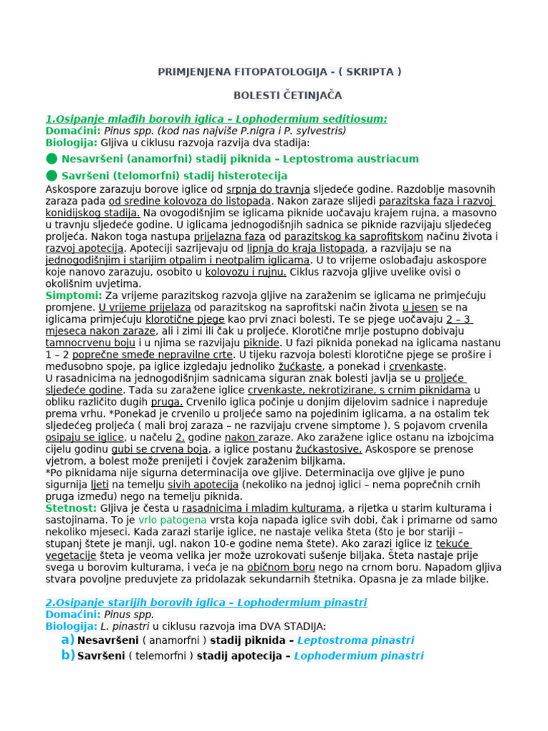Fitopatologija Skripta 2 1 | PDF