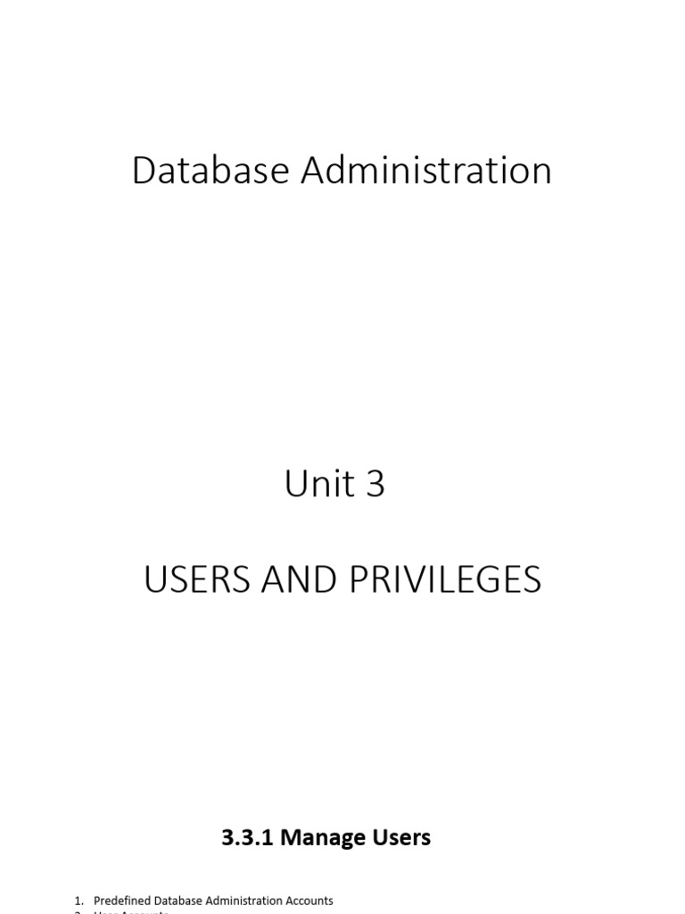Oracle Database User Management | PDF | Databases | Computers