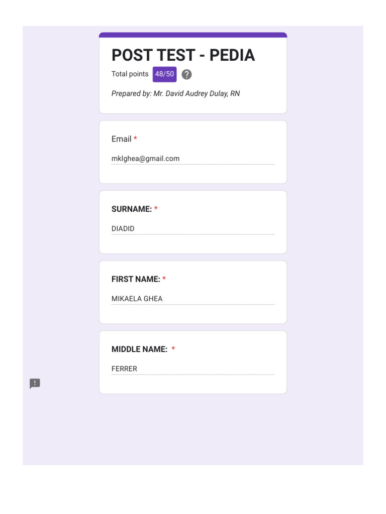 Post Test - Pedia | PDF