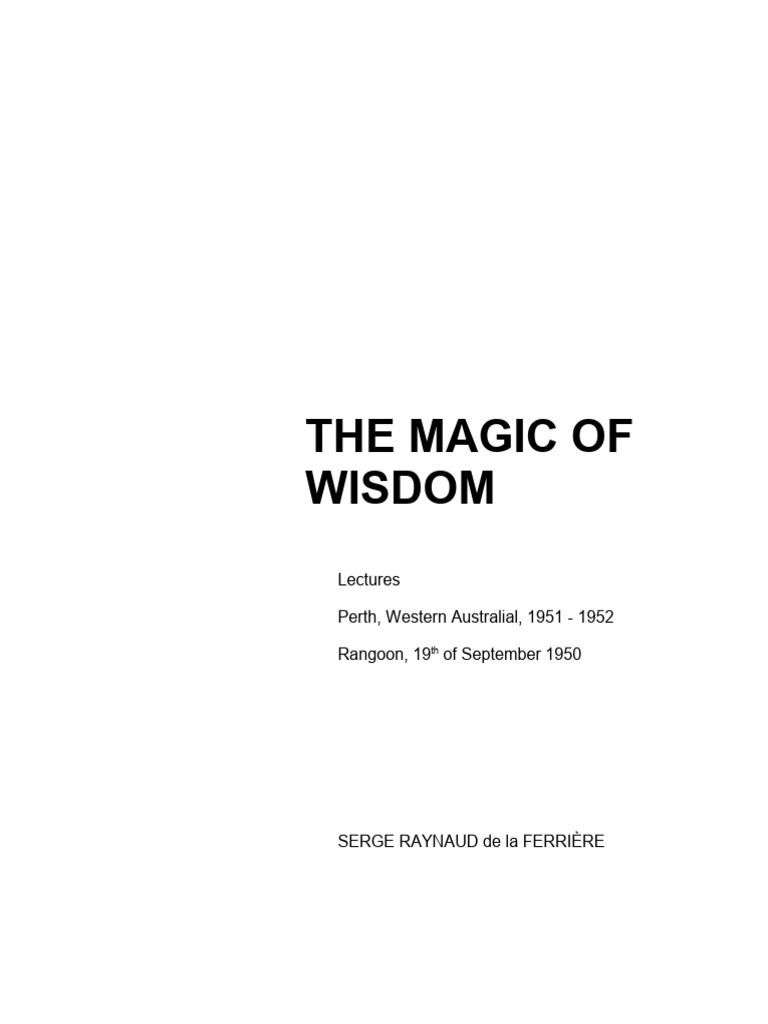The Magic of Wisdom | PDF