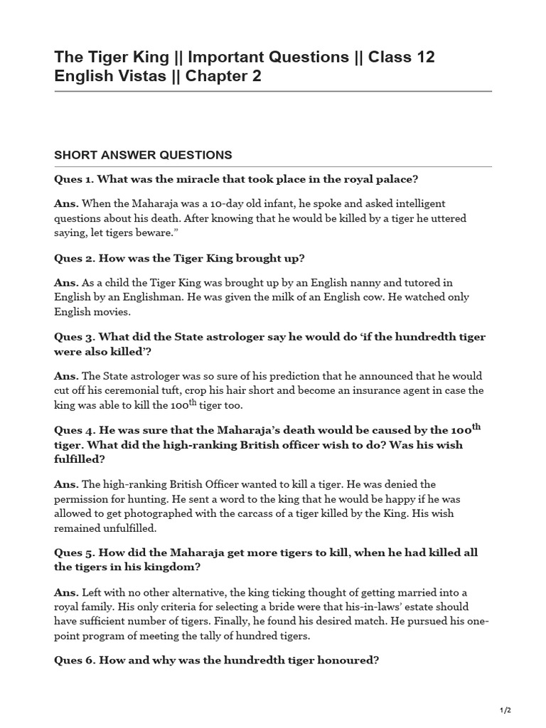 Class 12 Chapter 2 English Vistas Important Question | PDF