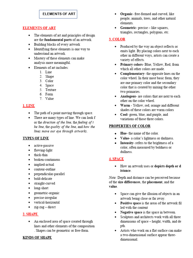 Understanding Art: Elements & Principles | PDF | Composition (Visual ...