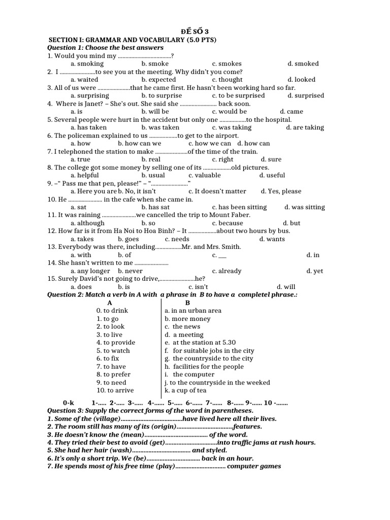8 Đề Thi Hsg Anh 8 | PDF