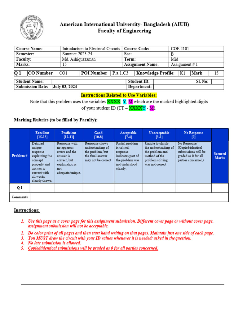 Mid Assignment 1 IEC Summer 2023-24-1 | PDF