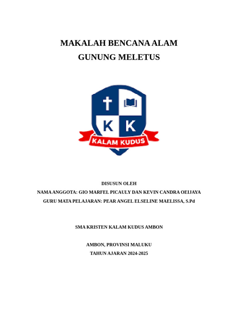 Makalah Bencana Alam Gio Dan Kevin | PDF