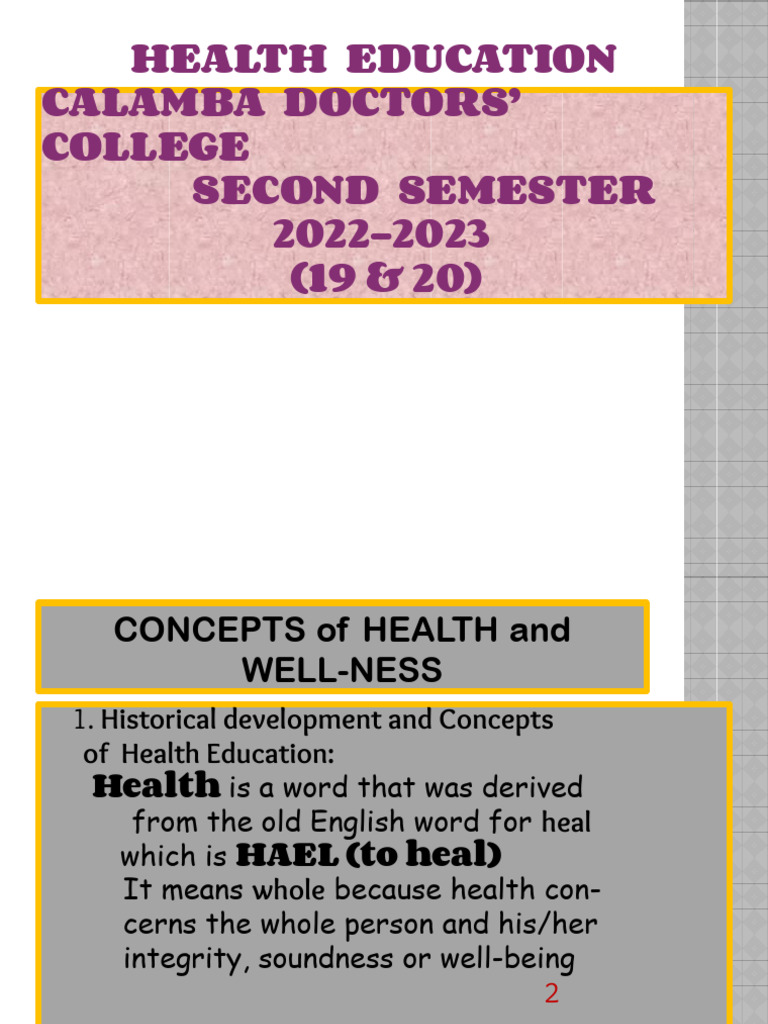 Health Education | PDF