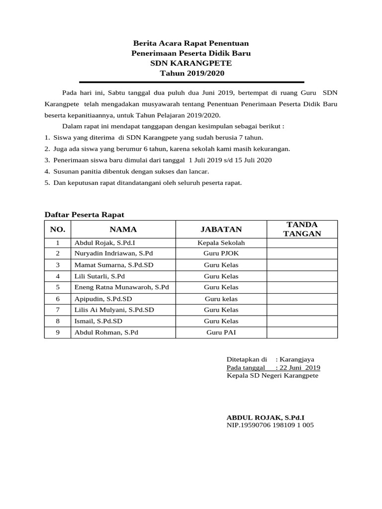 Berita Acara PSB Jadi | PDF