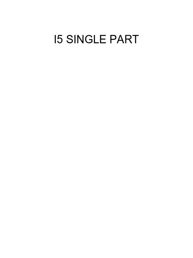 I5 Single Part | PDF