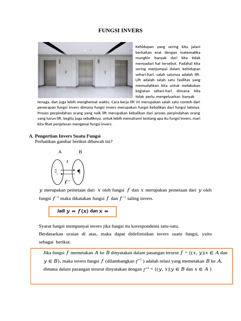 Materi Fungsi Invers | PDF