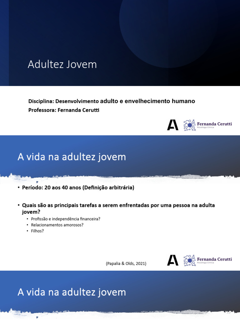 Aula 2 - Adultez Jovem | PDF
