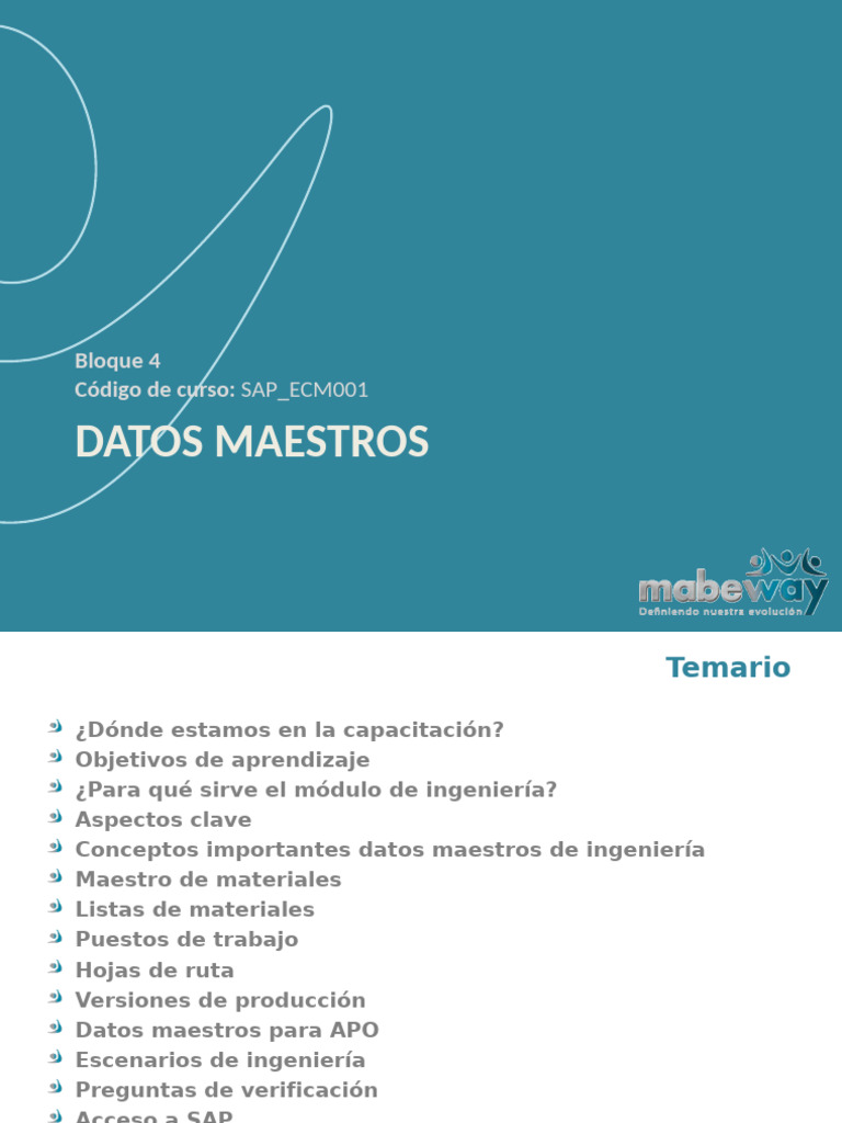 Bloque 4 Curso Datos Maestros | PDF