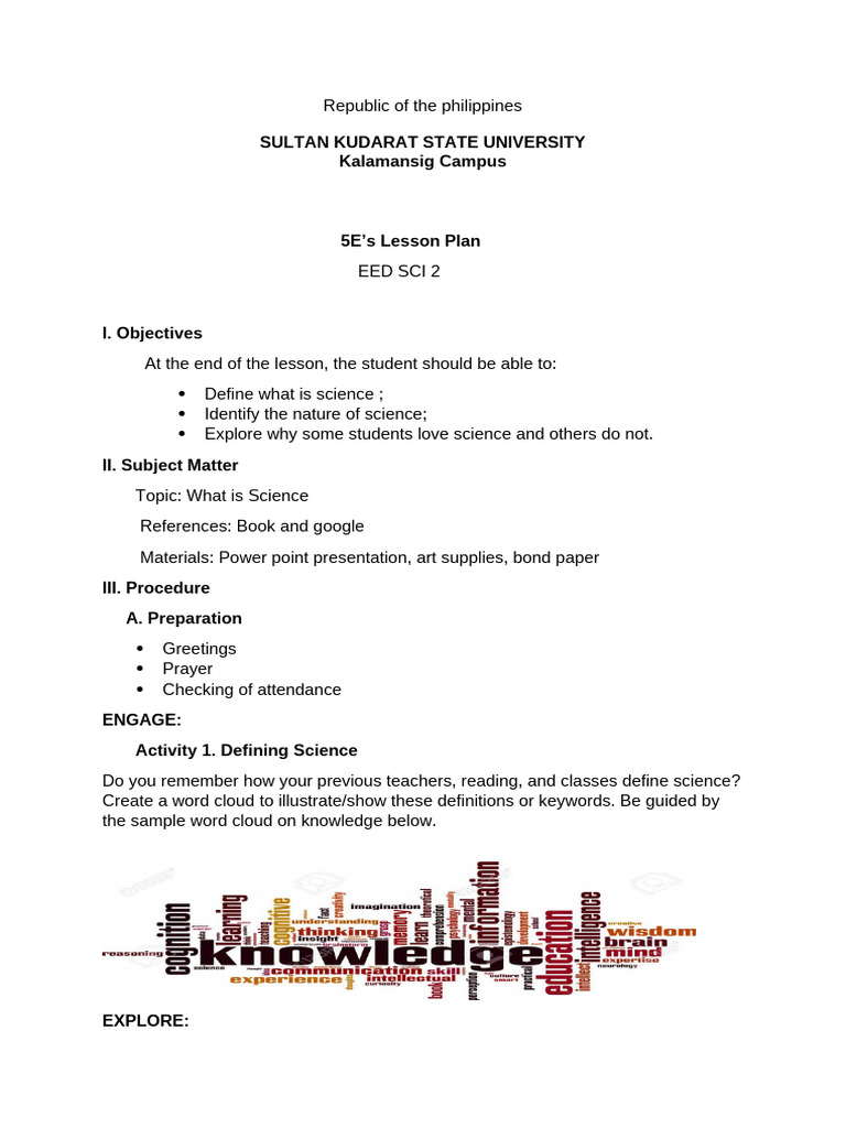 5e's Lesson PLan | PDF