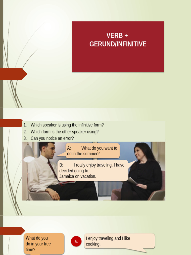 Verb Plus Gerund or Infinitive | PDF