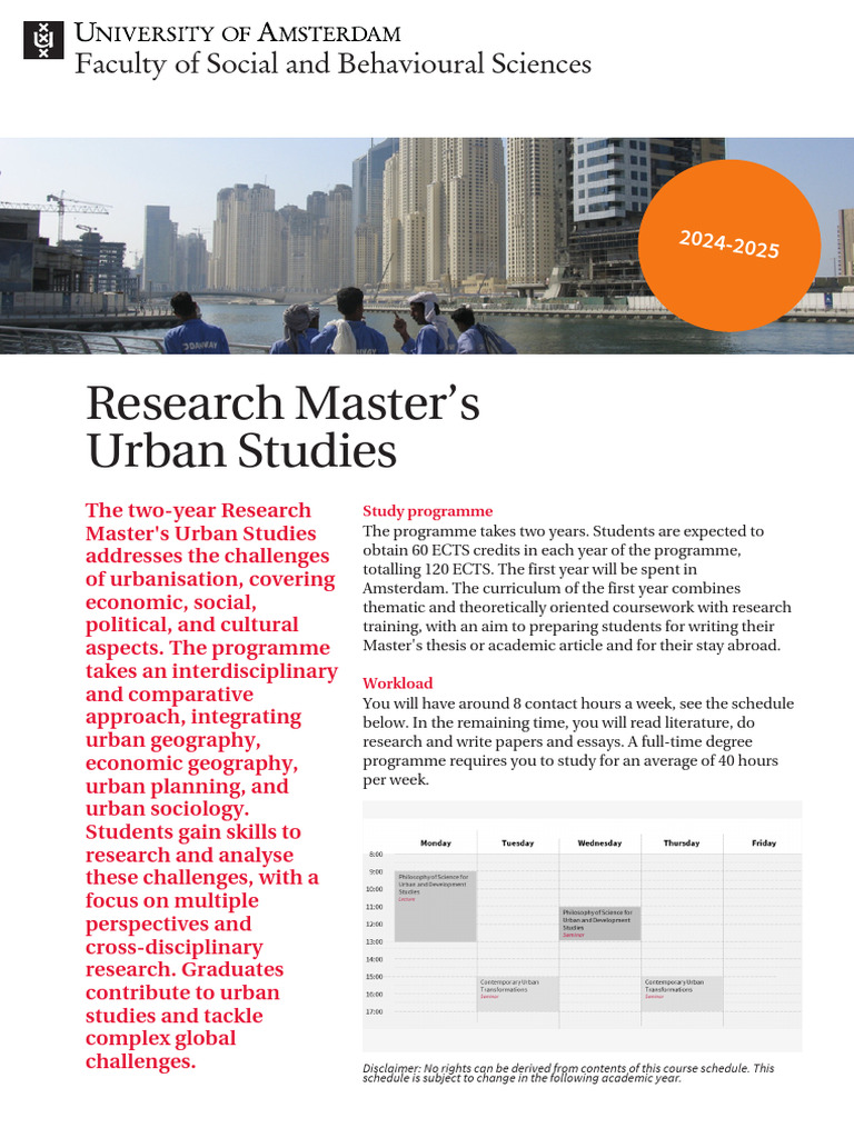 Urban Studies (Research Master) | PDF