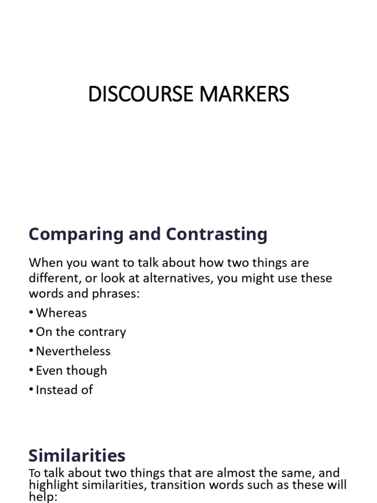 DISCOURSE MARKERS | PDF