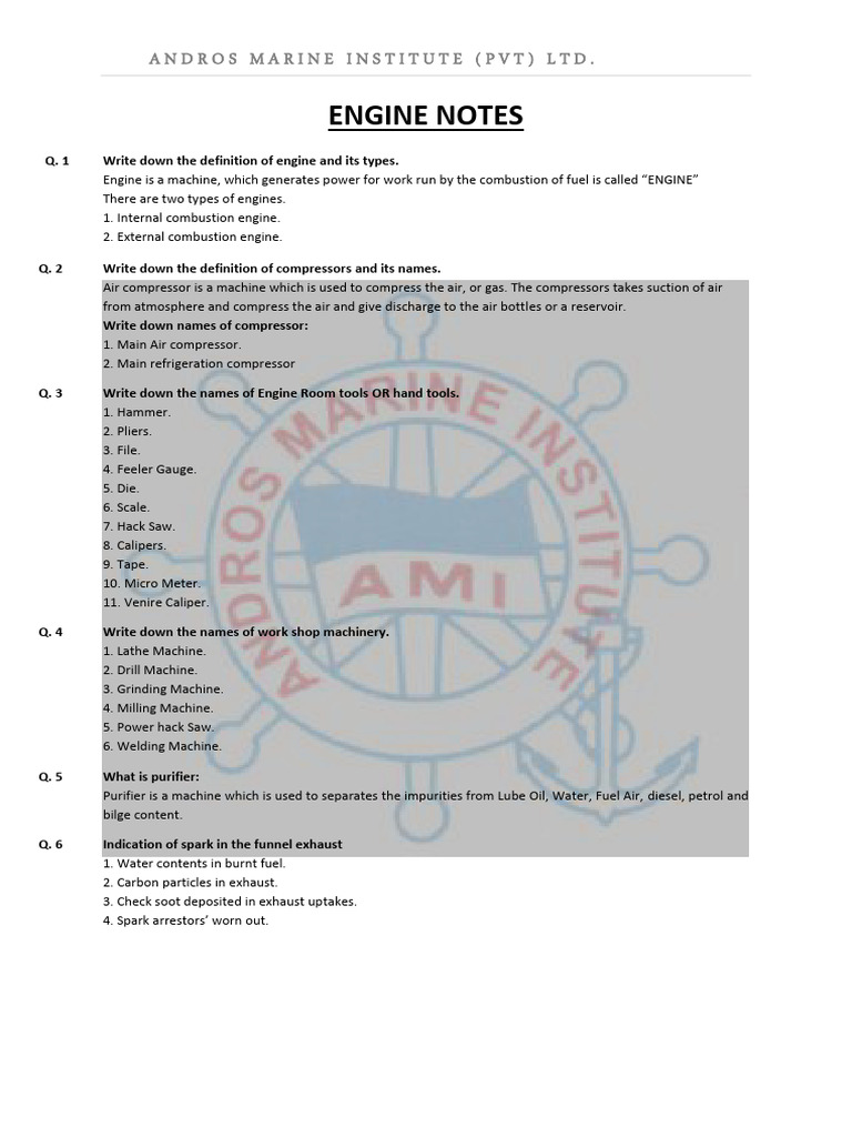 GP-III Notes (Engine) NEW | PDF | Boiler | Engines