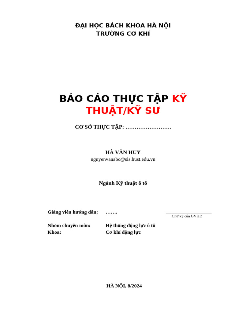 Mẫu BCTT - 2024 - HTĐL ô tô | PDF