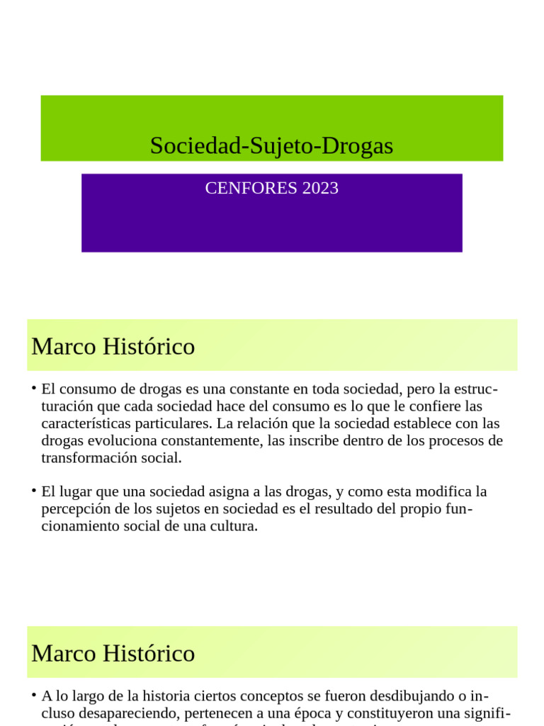 Sociedad-Sujeto-Drogas Cenfores | PDF | Drogas | Ciencias sociales