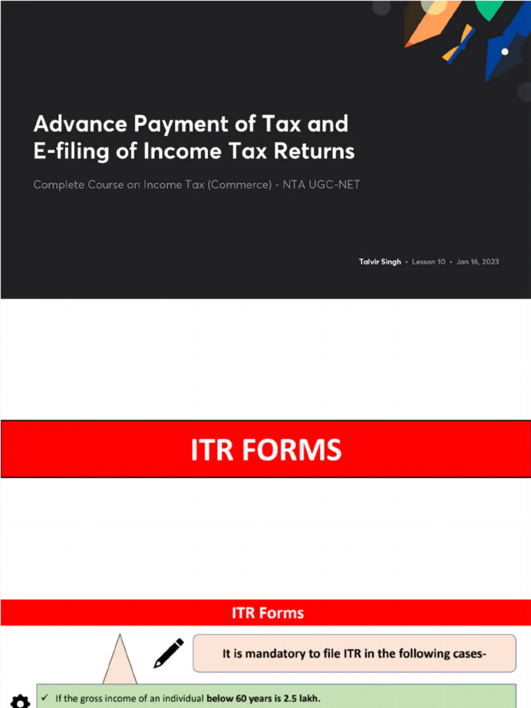Advance - Payment - of - Tax - and - Efiling - of - Income - Tax ...